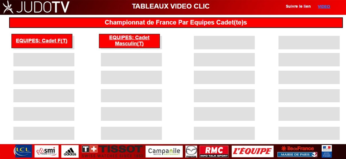 TABLEAU EQUIPES CADETS 2016 - France Judo