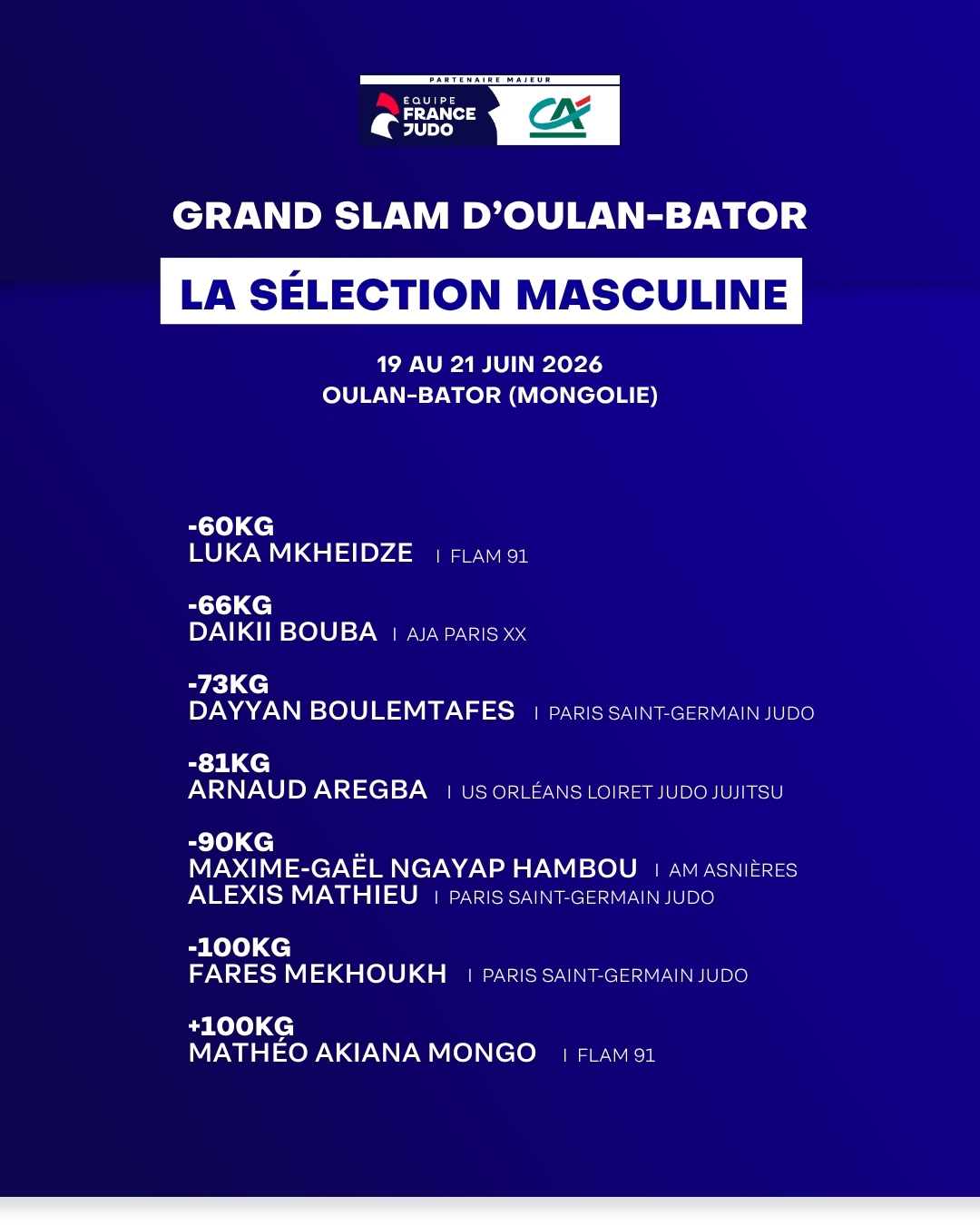 Tout savoir sur le Grand Slam d'Oulan-Bator (19 au 21 juin) - France Judo
